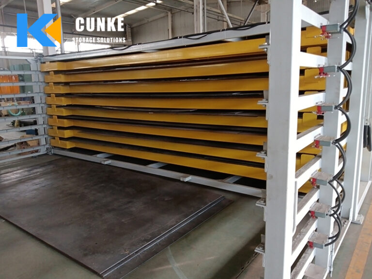 Motorized Sheet Metal Racks | Motorized Roll Out Sheet Metal Rack