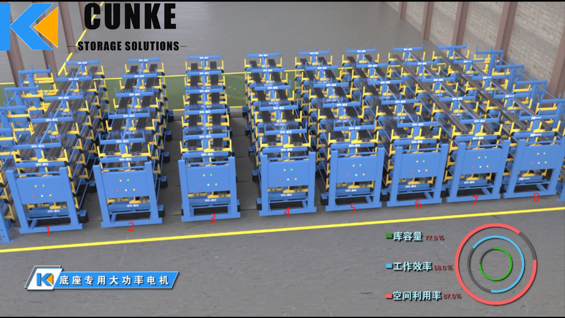 Steel profile storage of Electrically moving roll out cantilever rack