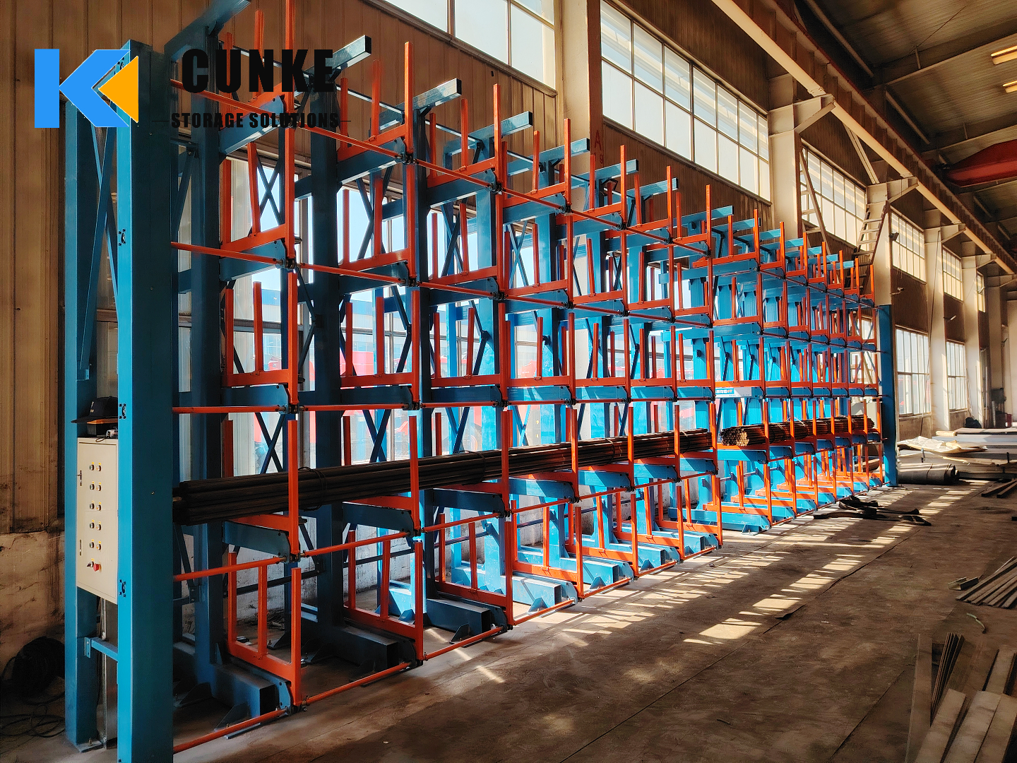 Optimize Space & Safety with Single-Sided Roll Out Cantilever Racks